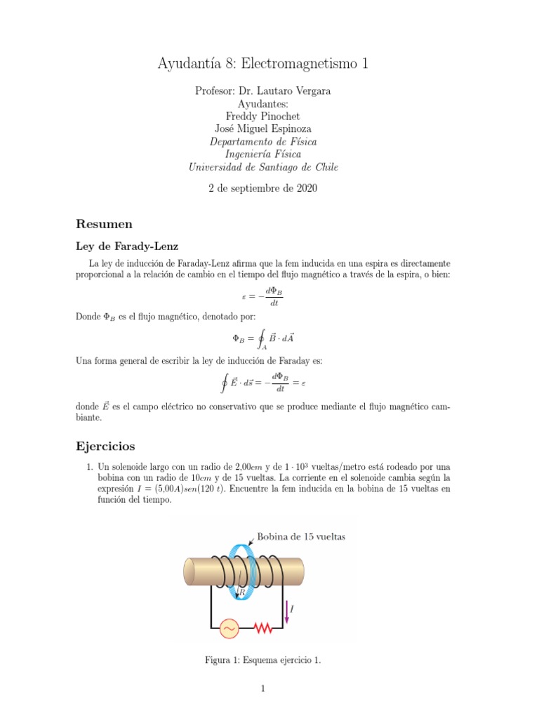 Ayudant A 8 Electromagnetismo 1 | PDF | Campo magnético | Inductor
