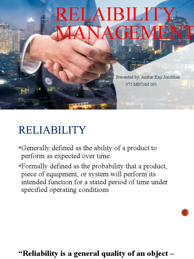 Reliability Management | PDF