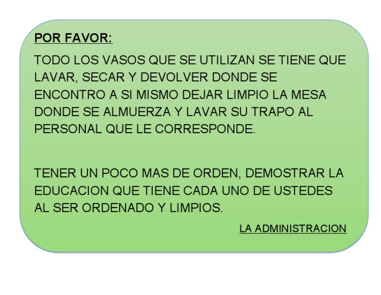 Aviso de Comedor | PDF