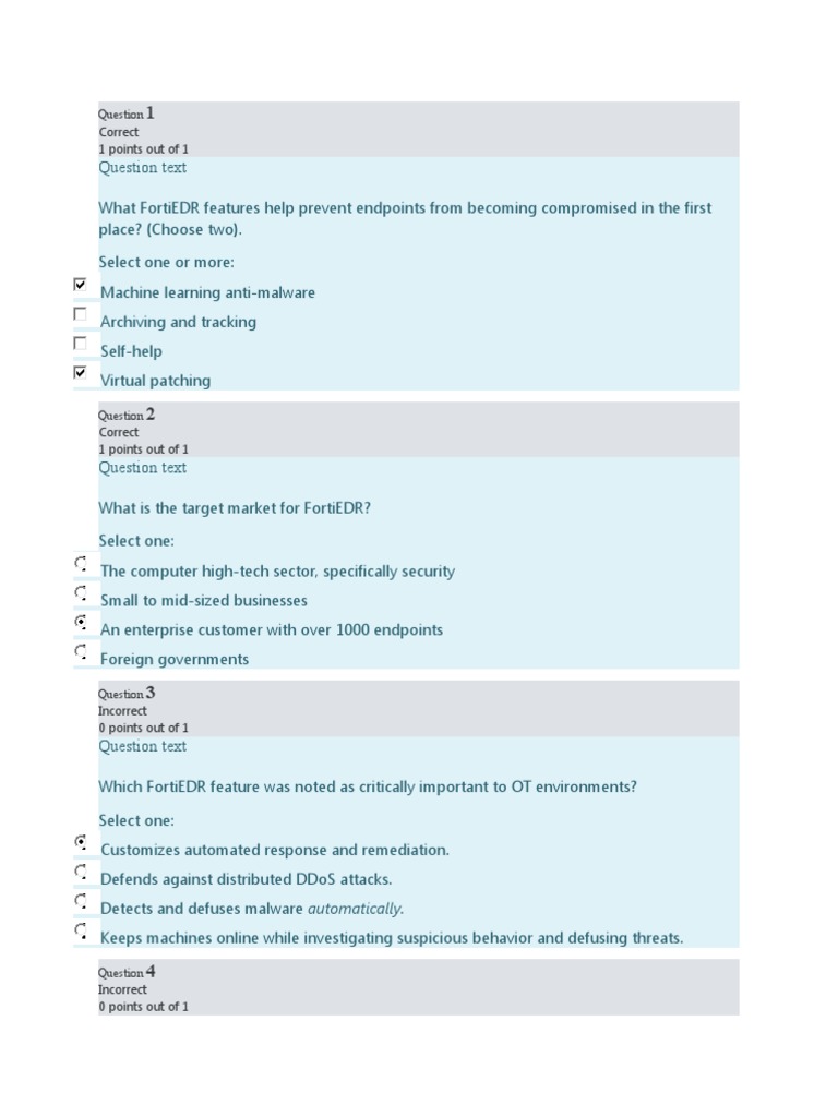 NSE3 FortiEDR | PDF | Cloud Computing | Malware