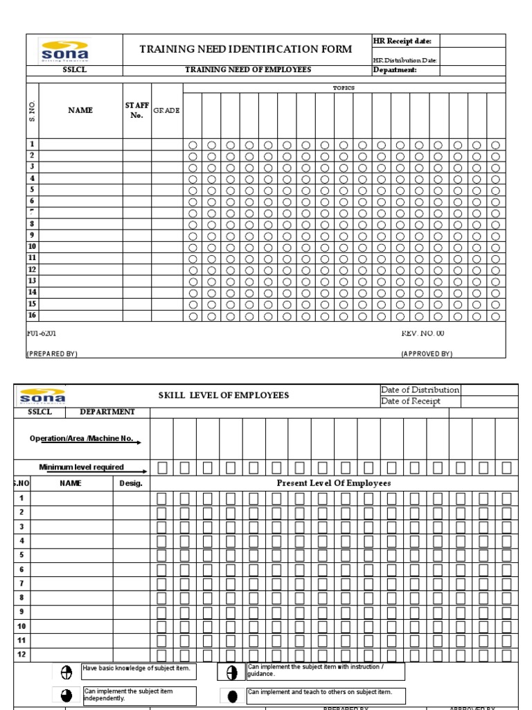 Training Need Identification Form: HR Receipt Date | PDF | Business