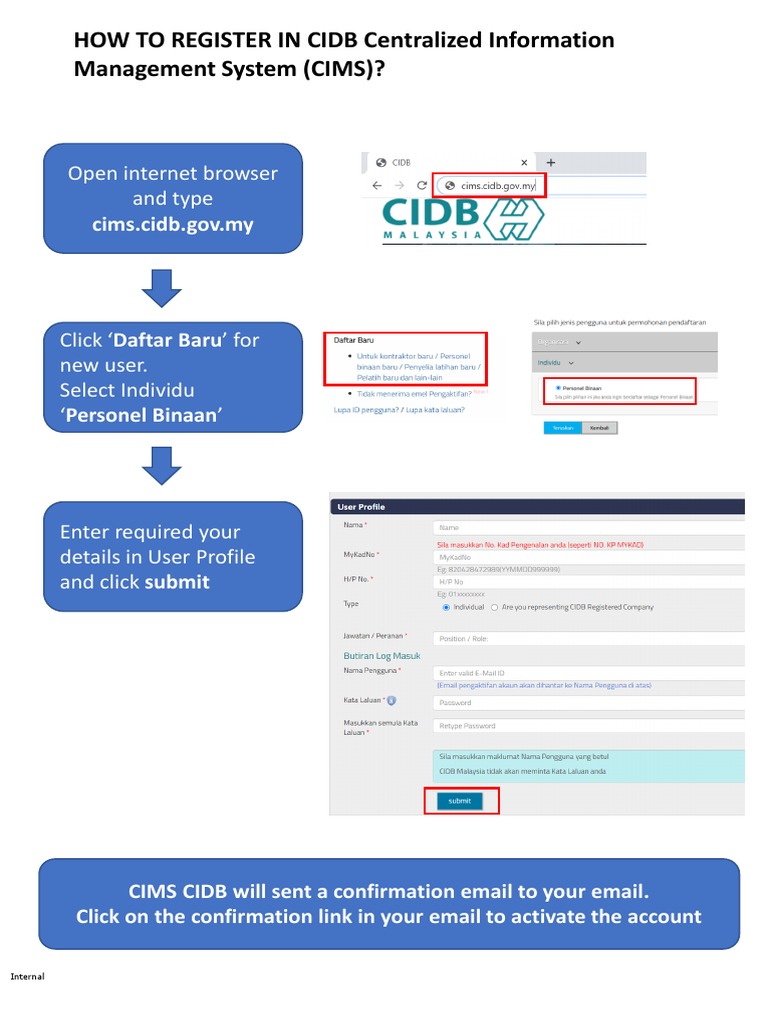 CIMS CIDB How To Register | PDF | Cybercrime | Information Technology