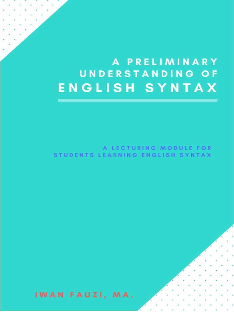 English Syntax Book | PDF | Syntax | English Language
