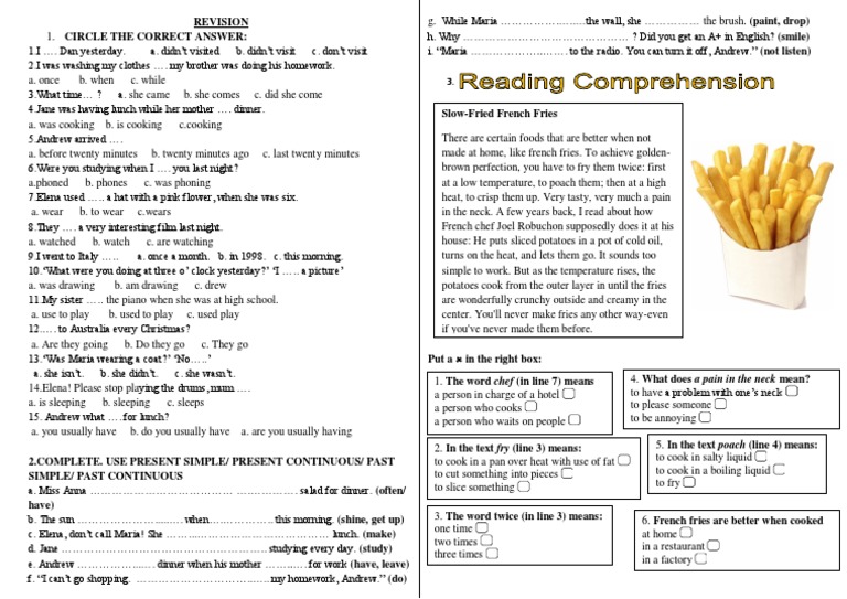 Lesson 1 Revision A VIII A | PDF | French Fries | Foods