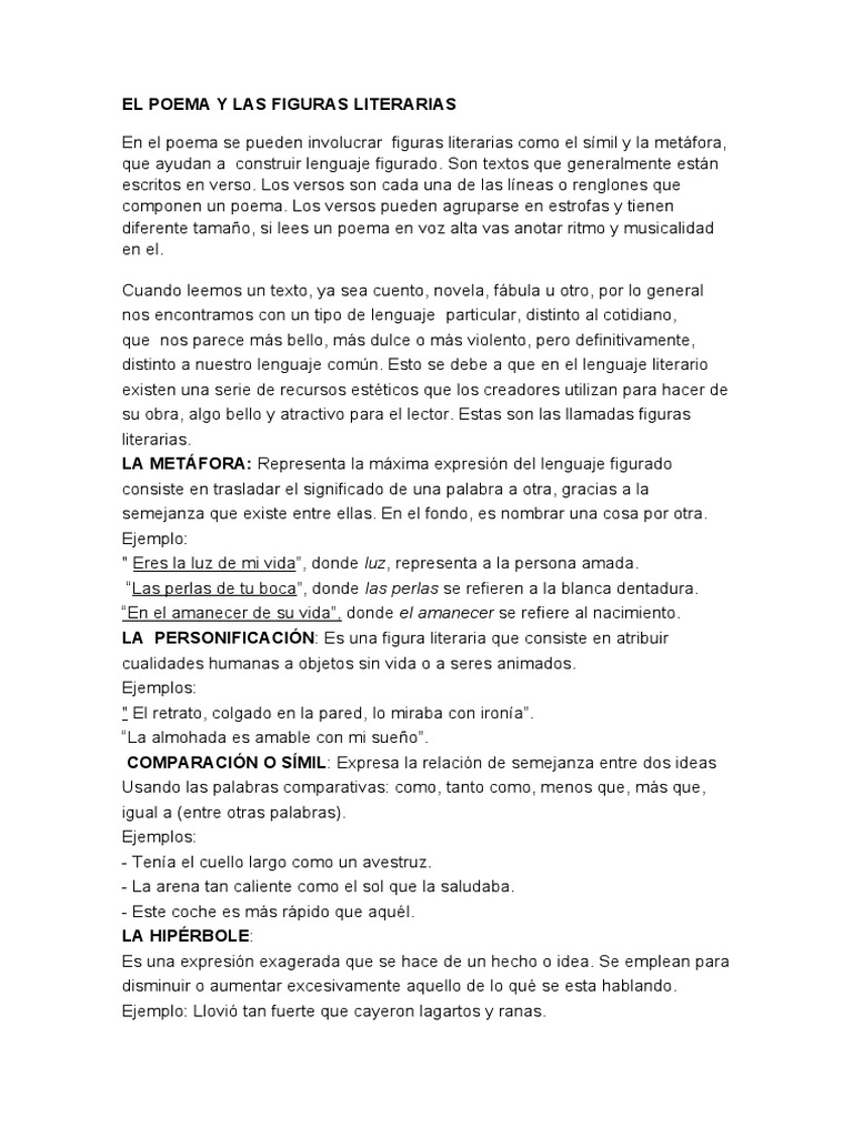 Figuras Literarias en Poemas | PDF | Metáfora | Idiomas