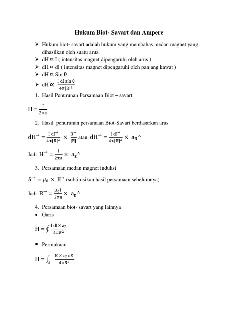 Hukum Biot-Savart Dan Hukum Ampere | PDF