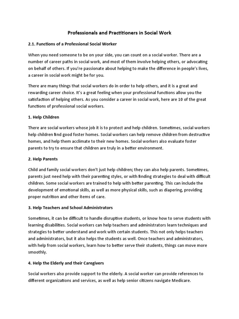 10 Key Roles of Social Workers | PDF | Competence (Human Resources ...