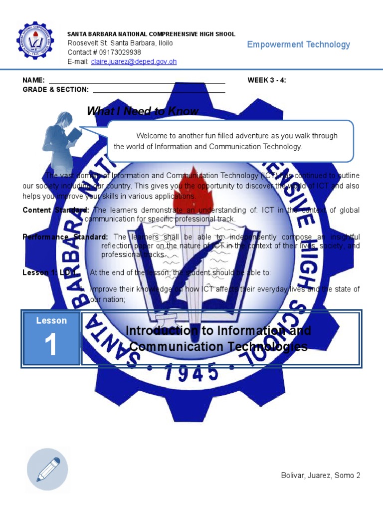 ICT Skills for High Schoolers | PDF | Websites | Educational Technology