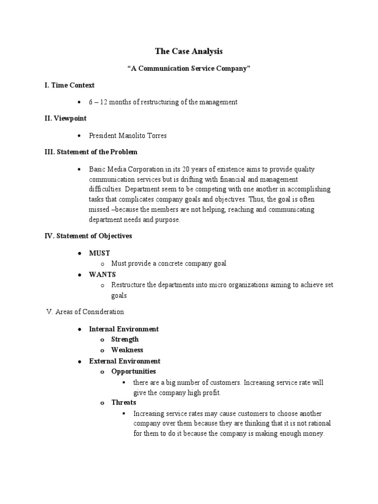 The Case Analysis-Sample | PDF