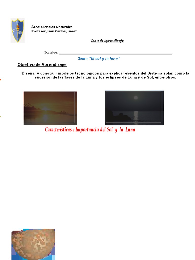 6ta Guia Caracteristicas-e-Importancia-del-sol-y-la-Luna | PDF | Luna | Dom