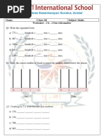 Class - 4 Maths Worksheet-1-Ch. Numbers Beyond 9999 | PDF