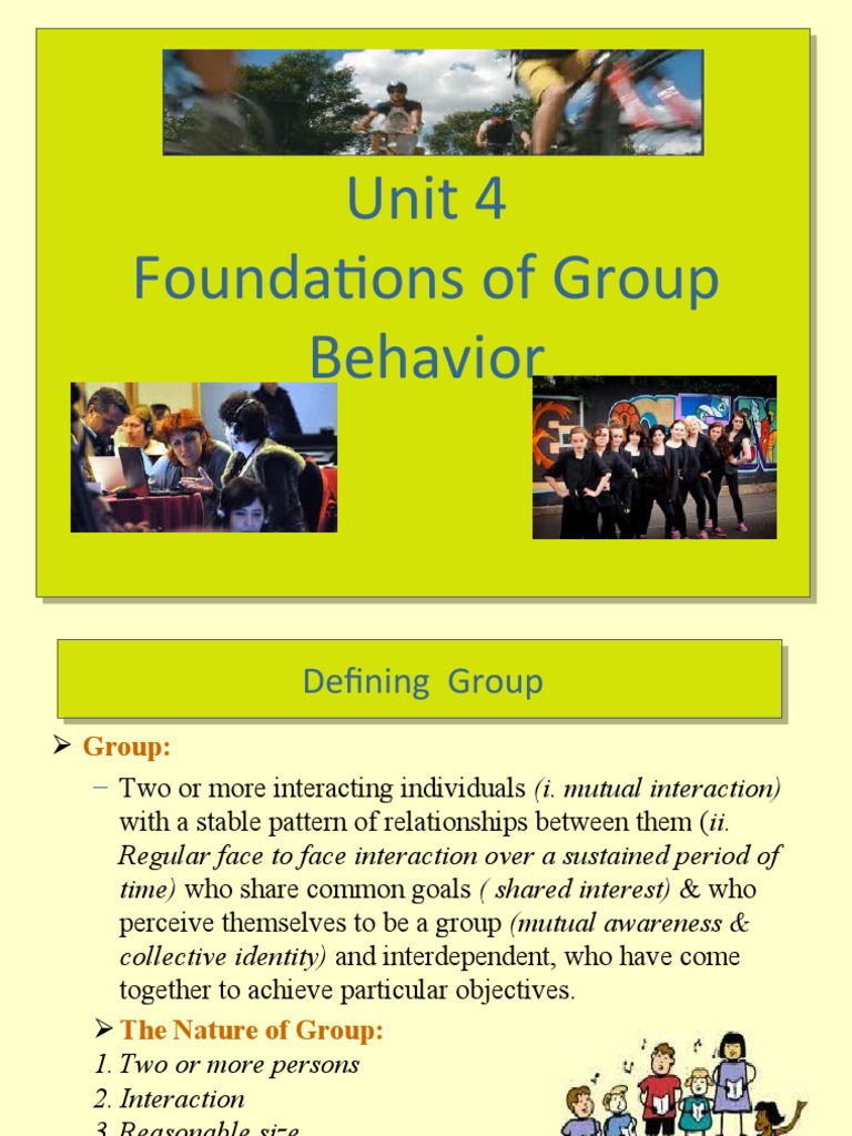 Unit 4 Foundations of Group Behavior | PDF | Deviance (Sociology ...