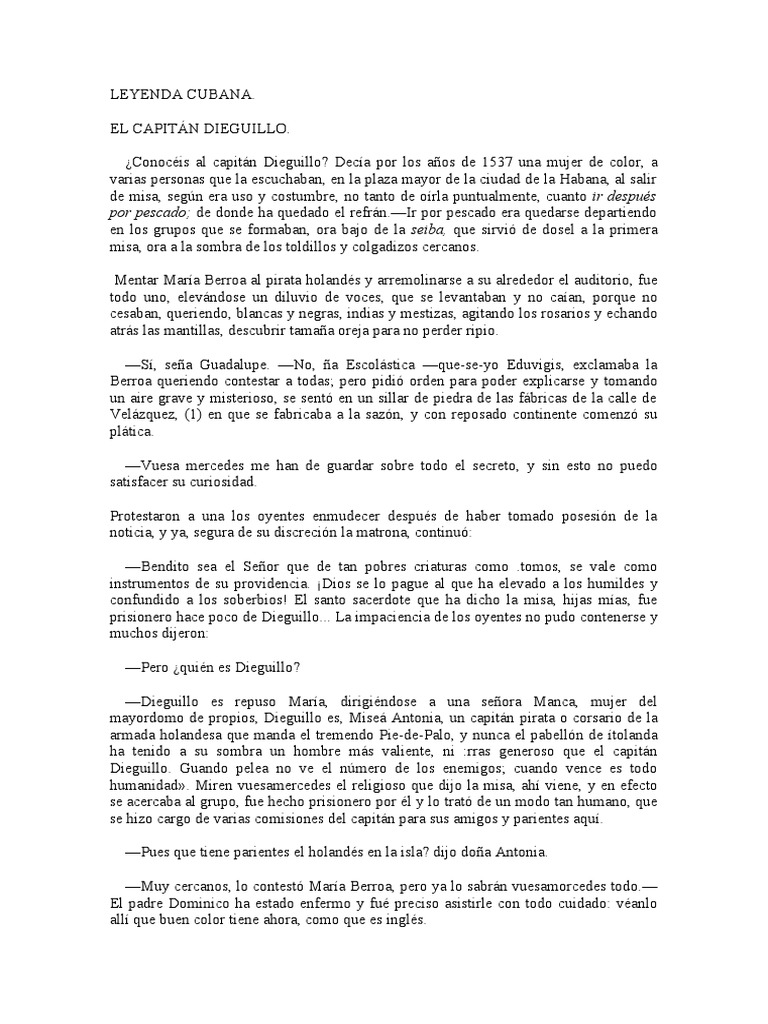 LEYENDA CUBANA El Capitán Dieguillo | PDF | Francis Drake | Piratería