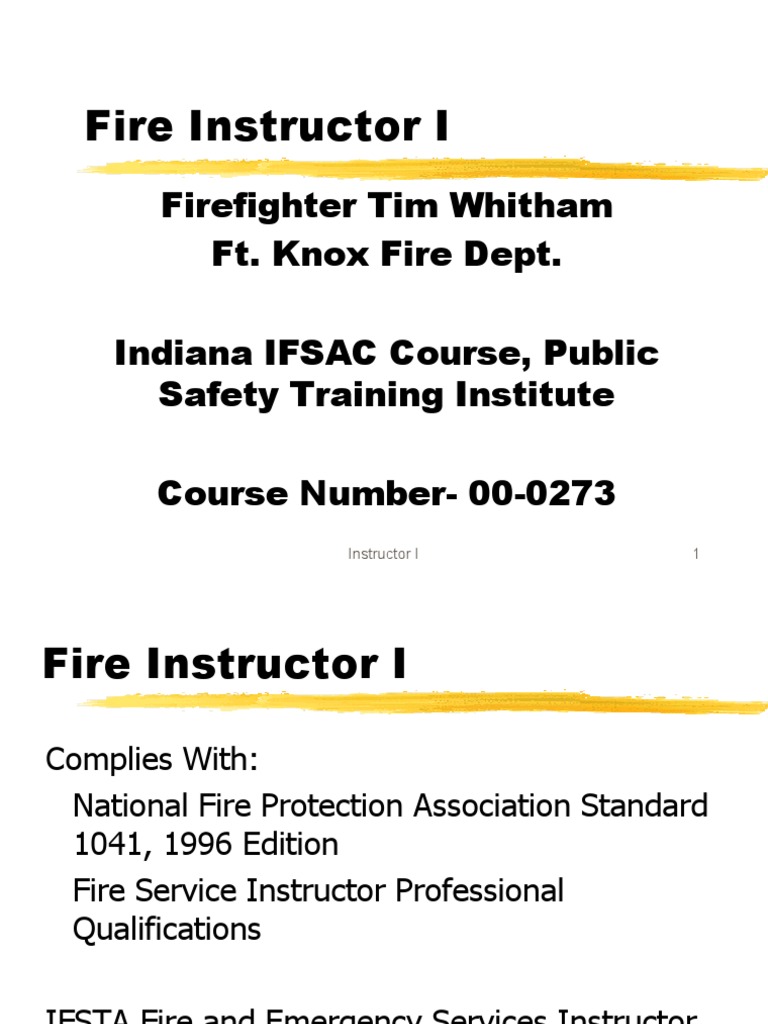 Fire Instructor I | PDF | Teachers | Test (Assessment)