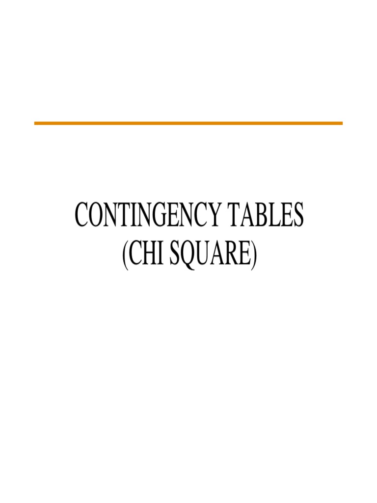 Contingency Tables (Chi Square) | PDF | Hypothesis | Statistical ...
