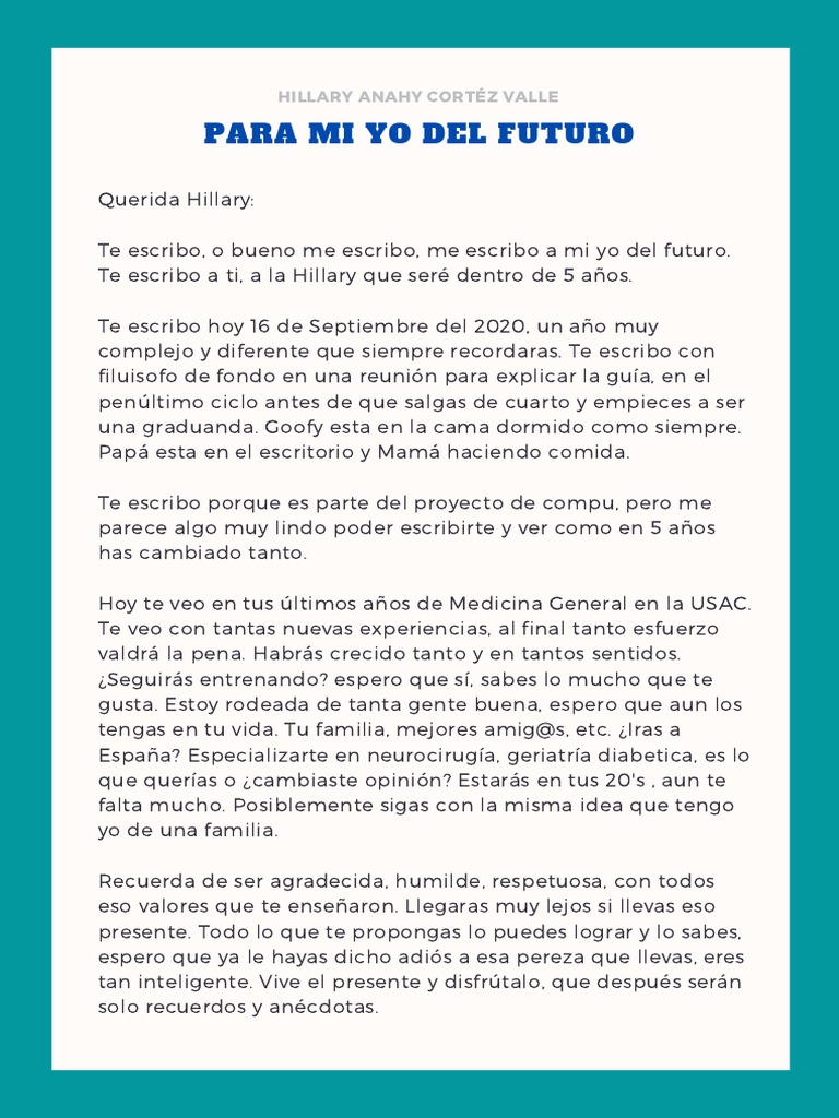 Para Mi Yo Del Futuro | PDF