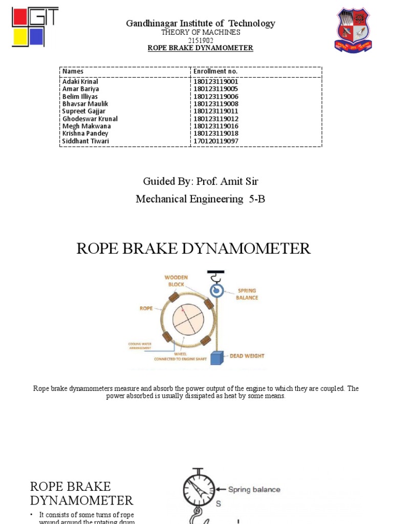 Rope Brake Dynamometer Overview | PDF