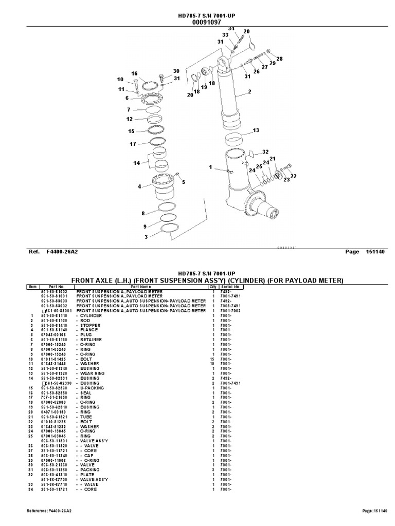 Front Axle L H Front Suspen HD785-7 | PDF | Vehicle Parts ...