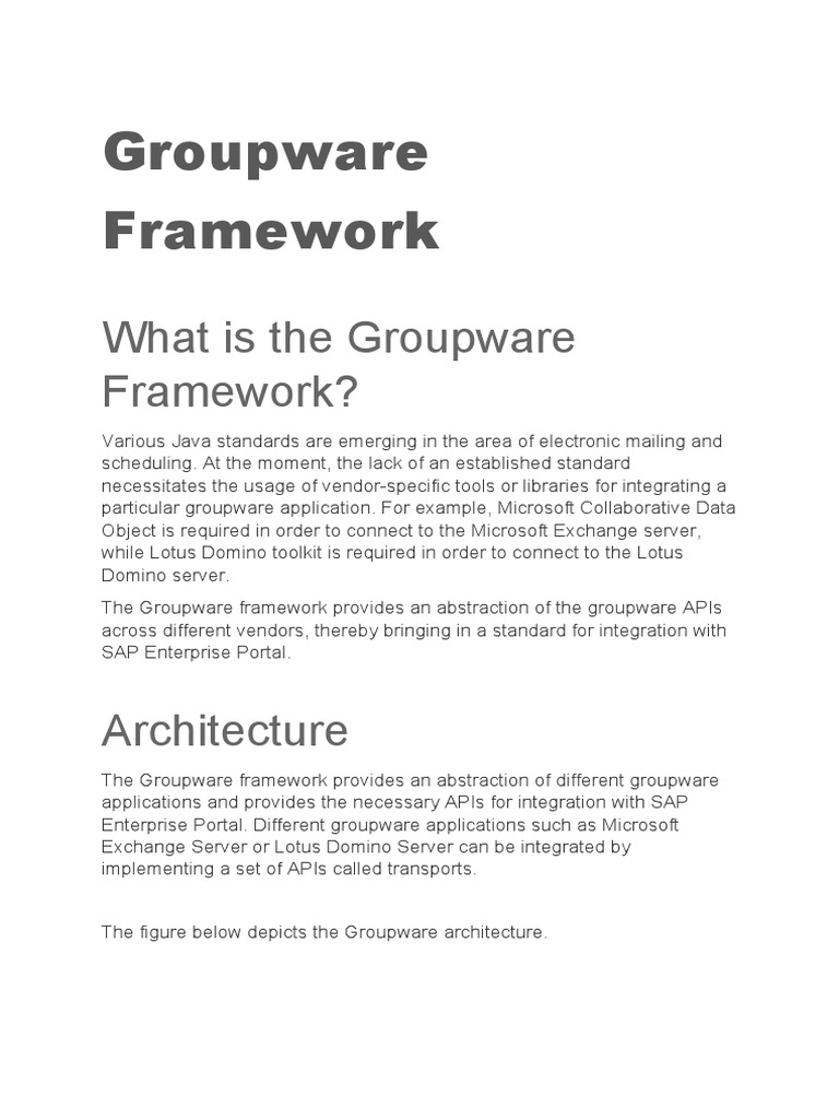 Frameworks For Groupware | PDF | Ibm Notes | Application Programming ...