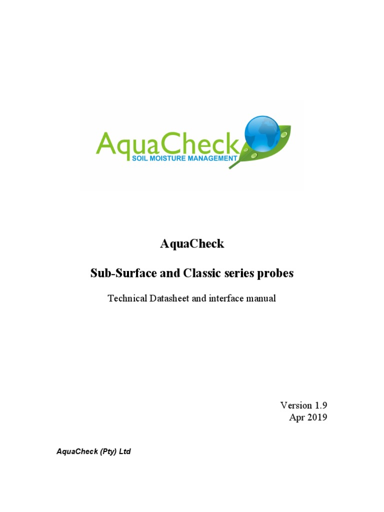 AquaCheck Probe Datasheet V1.9 | PDF | Electromagnetic Interference ...