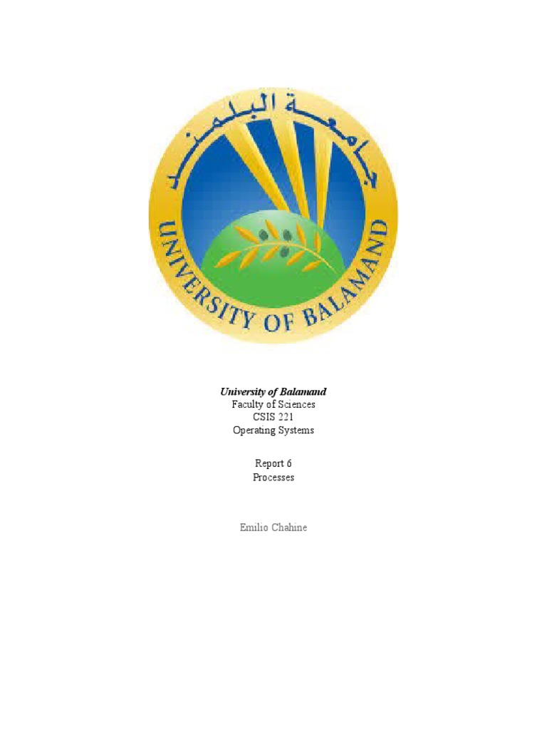 University of Balamand: Faculty of Sciences CSIS 221 Operating Systems Report 6 Processes | PDF ...