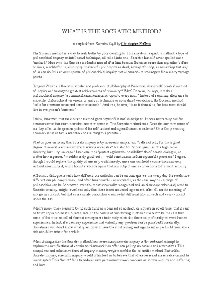 Understanding the Socratic Method | PDF | Socrates | Common Sense