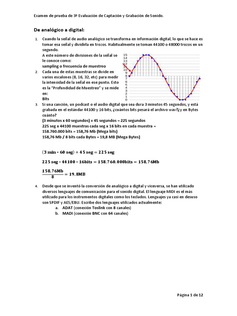 Examen Repaso CGS 2 Ev Con Respuestas | PDF | Sonido | Decibel