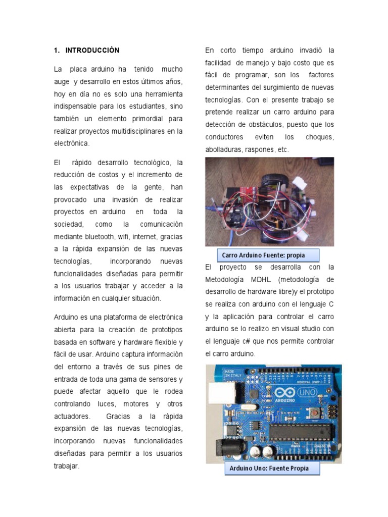 Articulo Control de Carro Arduino | PDF | Arduino | Hardware de la computadora