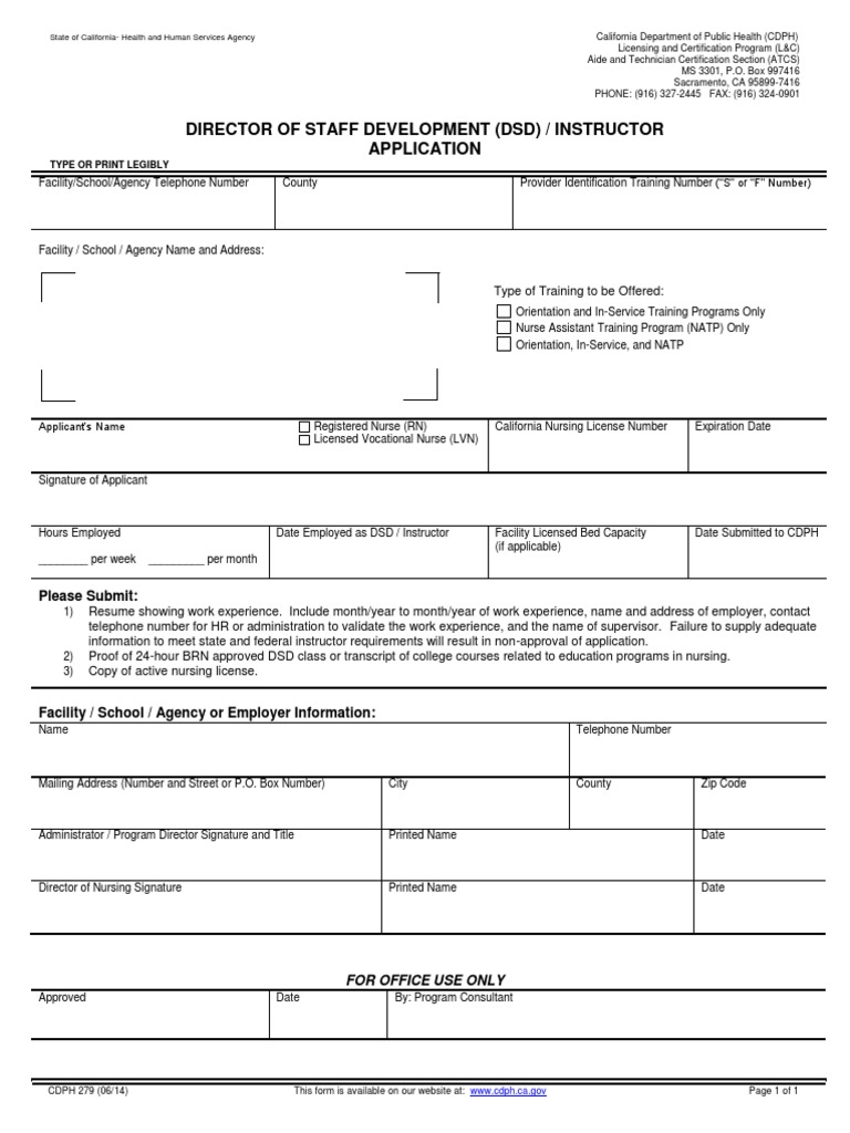 DSD Instructor Application | PDF | Nursing | Health Care