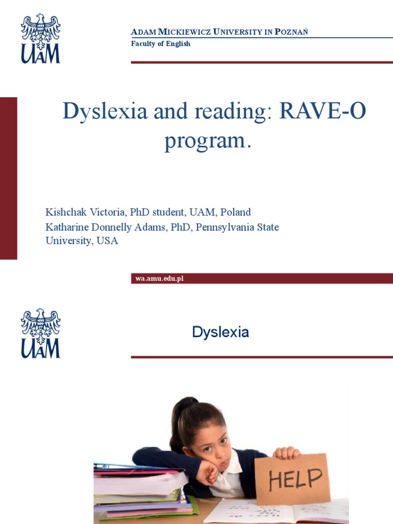 Dyslexia and Reading: RAVE-O Program.: A M U P | PDF | Dyslexia ...