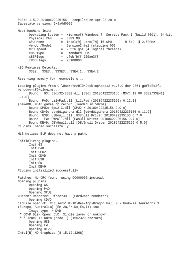 Emu Log | PDF | Booting | Computer Hardware