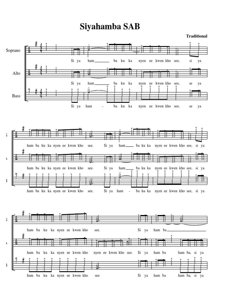 Siyahamba SAB PDF | PDF | Canciones religiosas