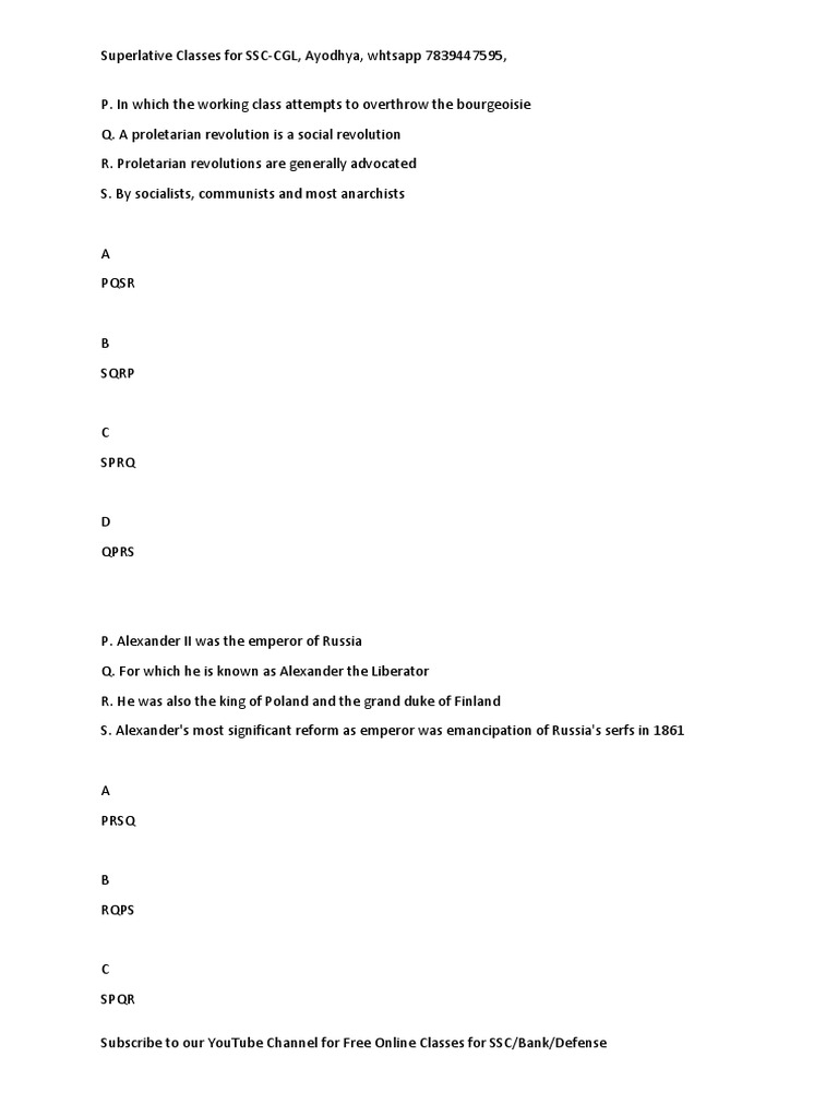 PQRS Practice Questions | PDF | British Raj | Data Compression