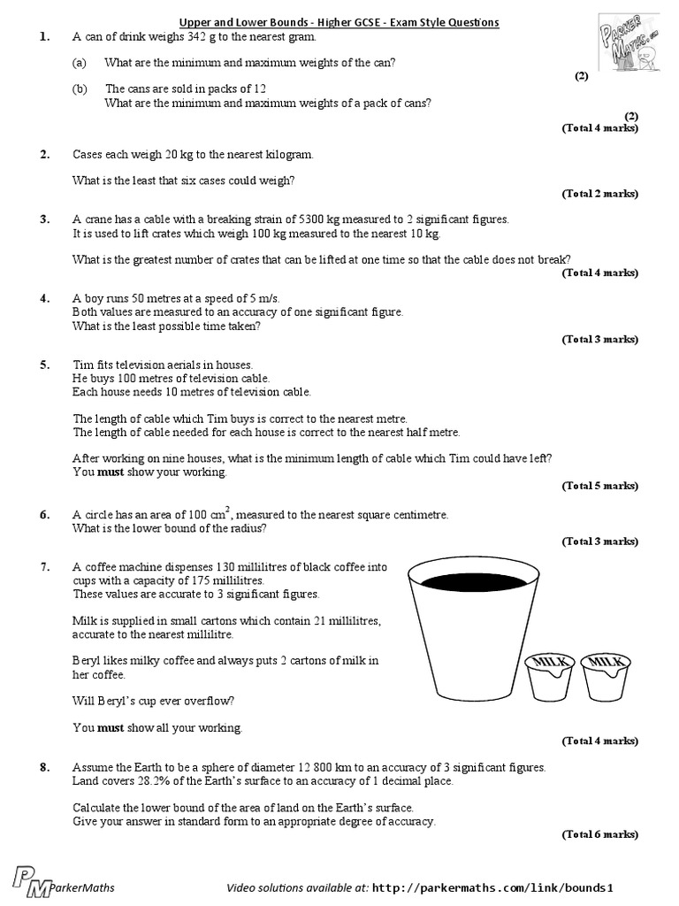 Upper and Lower Bounds GCSE Practice | PDF | Significant Figures | Metre
