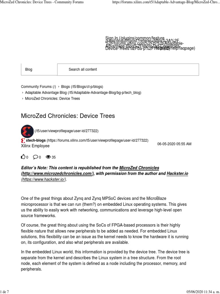 Microzed Chronicles: Device Trees: Search All Content Blog | PDF | Embedded System | Digital ...