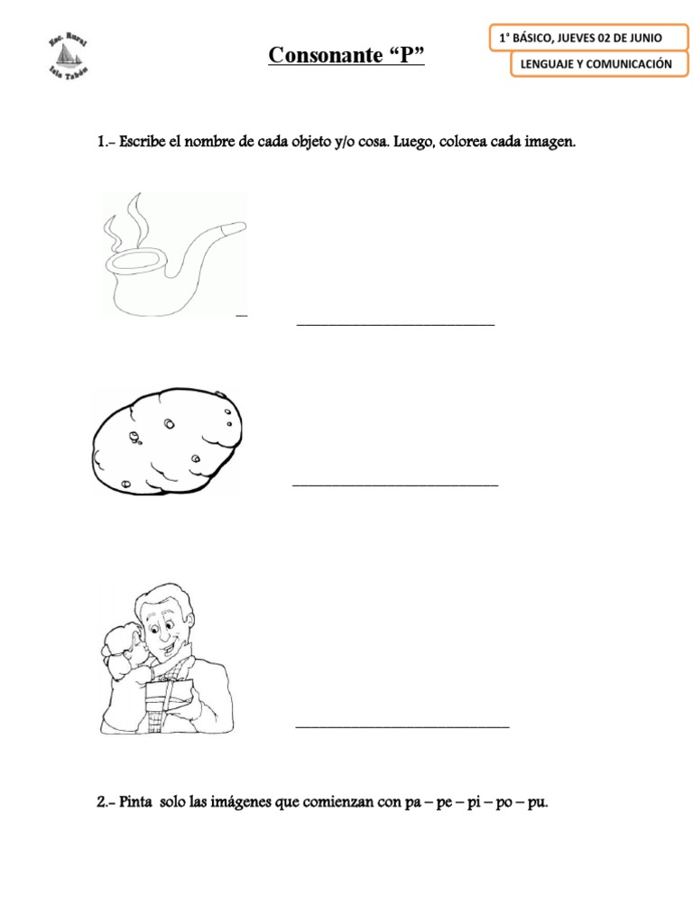 Actividades de Lenguaje: Consonante P | PDF