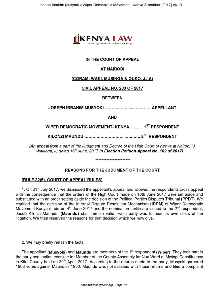 Civil Appeal 203 of 2017 PDF | PDF | Jurisdiction | Appeal