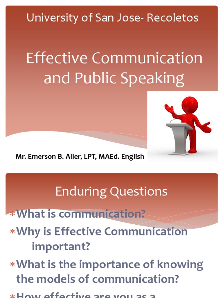 Chapter 1. The Nature, Scope, Elements, Dimension, and Levels of Efcom | PDF | Nonverbal ...