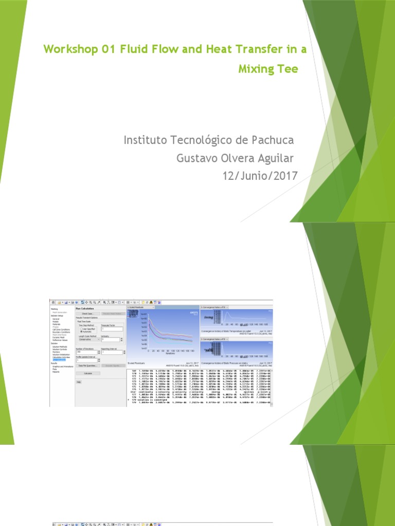 Workshop 01 Fluid Flow and Heat Transfer in A: Mixing Tee | PDF
