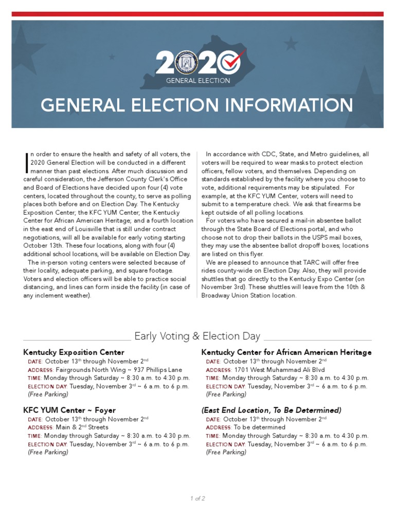 General Election 2020 Information Sheet | PDF | Absentee Ballot | Voting