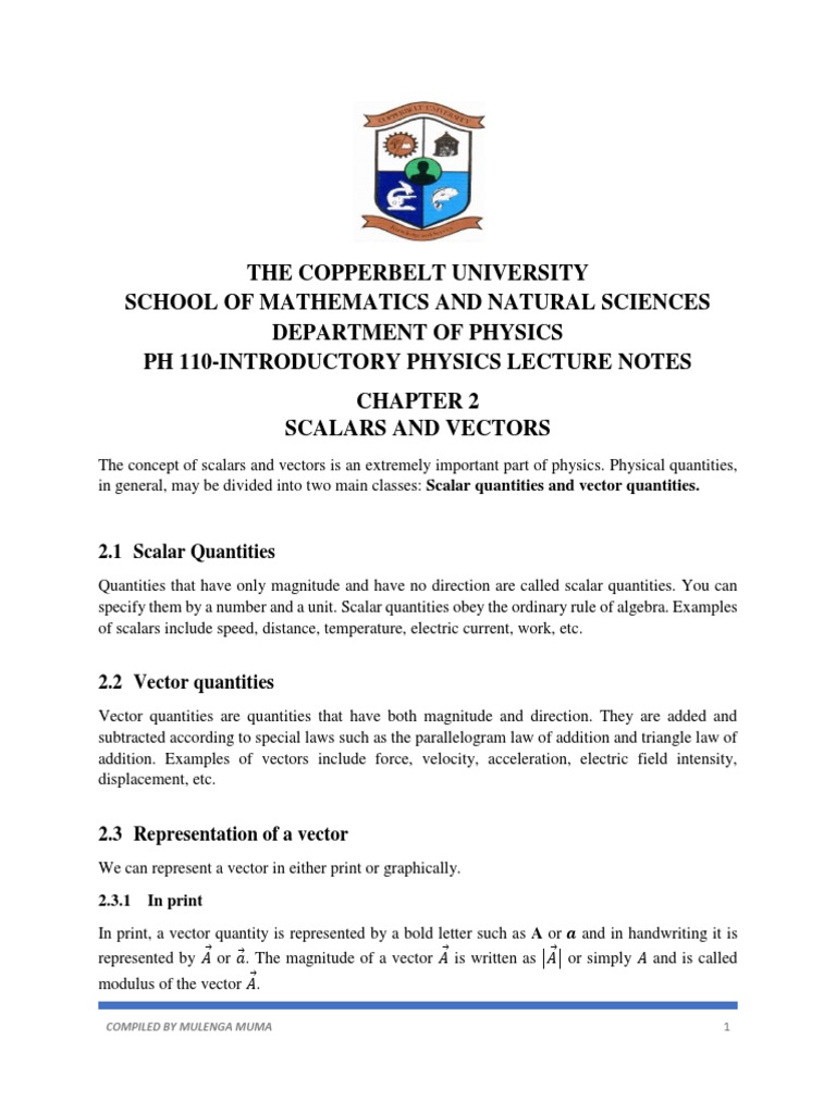 PH110-CHAPTER 2 Vectors | PDF | Euclidean Vector | Abstract Algebra