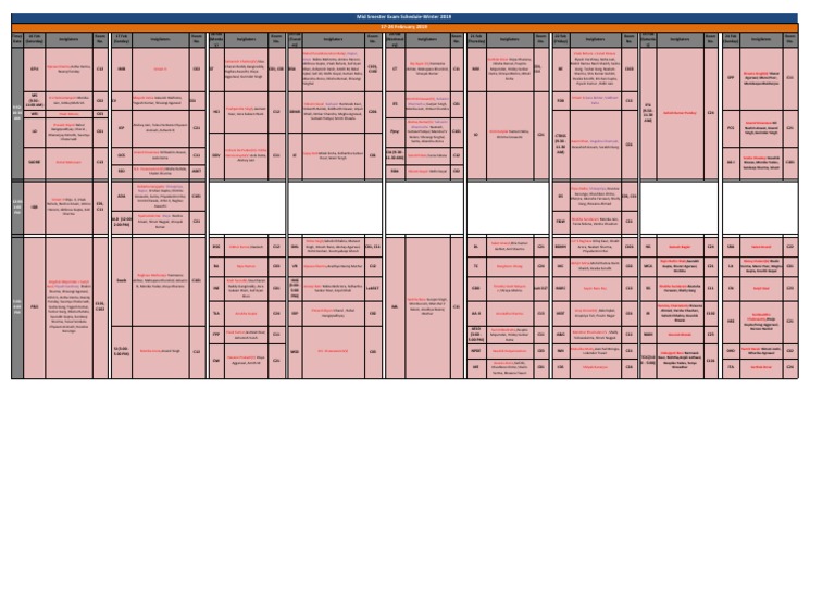 Invigilation Duty - Mid Sem Exam Schedule | PDF | Sikhism