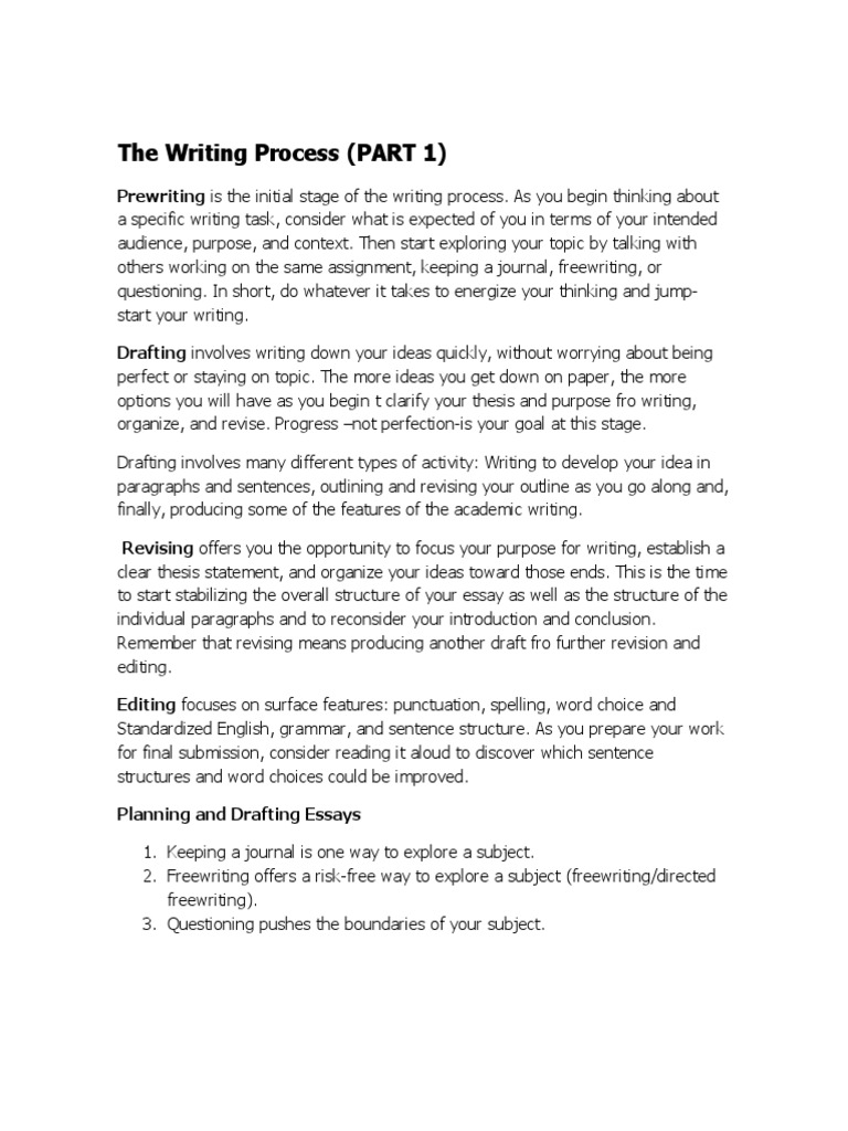 Drafting As Process | PDF | Communication | Essays