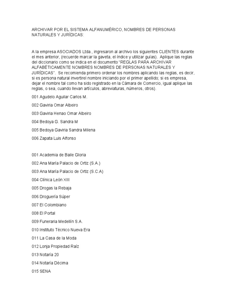 Archivar Por El Sistema Alfanumérico | PDF