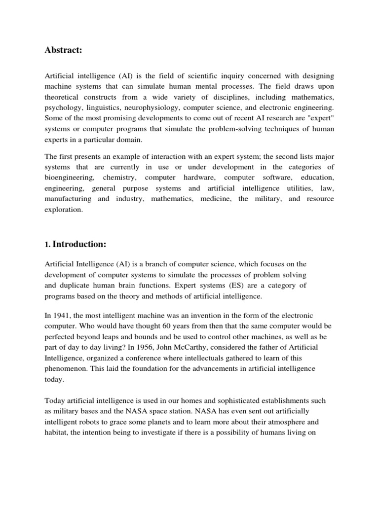 Artificial Intelligence and Expert Systems | PDF | Artificial ...