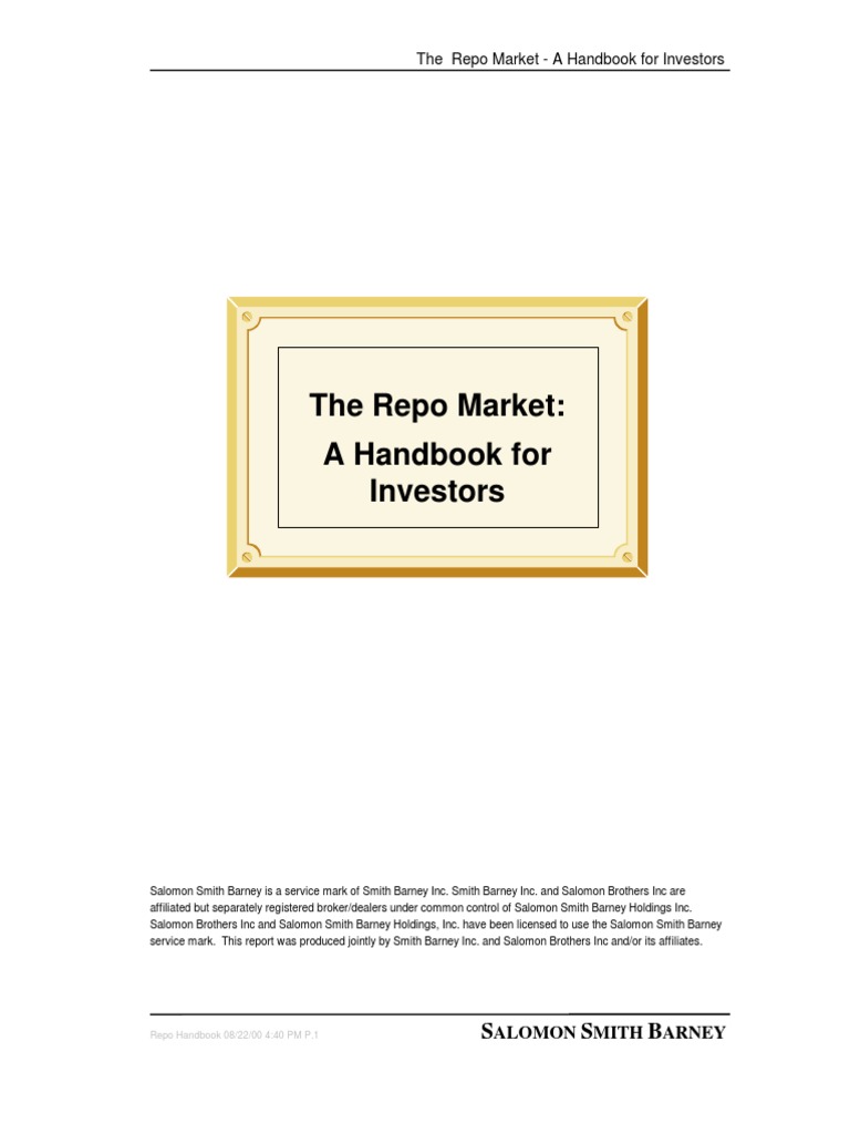 Repo Handbook | PDF | Repurchase Agreement | Loans