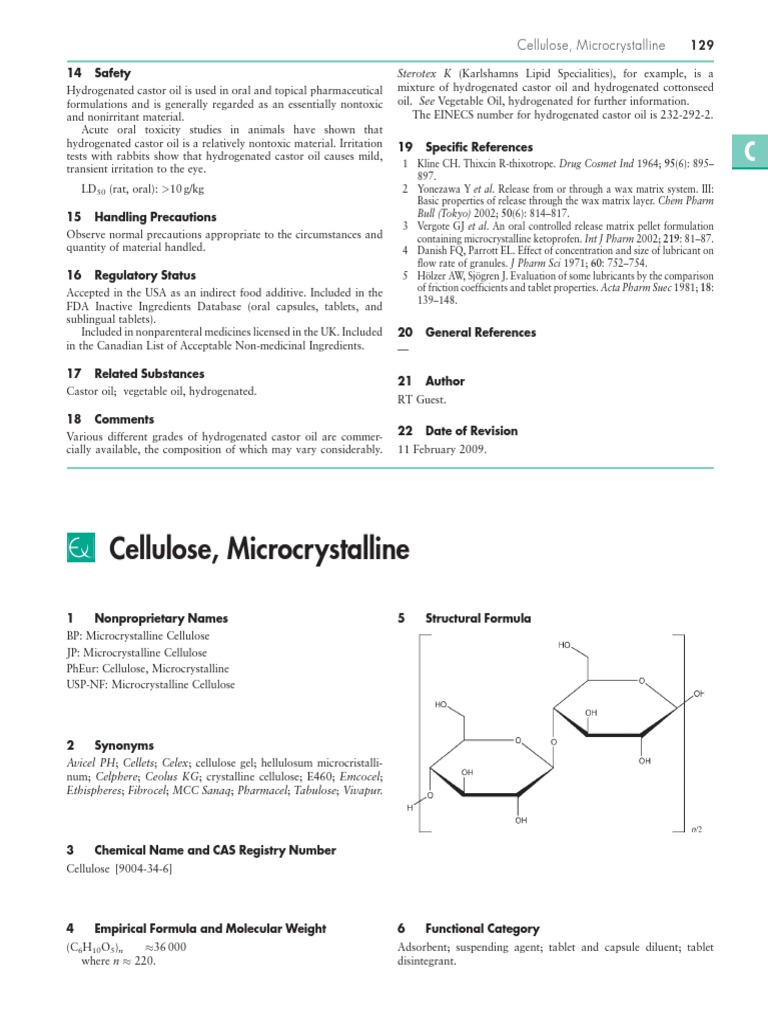 Avicel PH 101 & PH 102 - Microcrystalline Cellulosa PH 101 & PH 102 (p ...