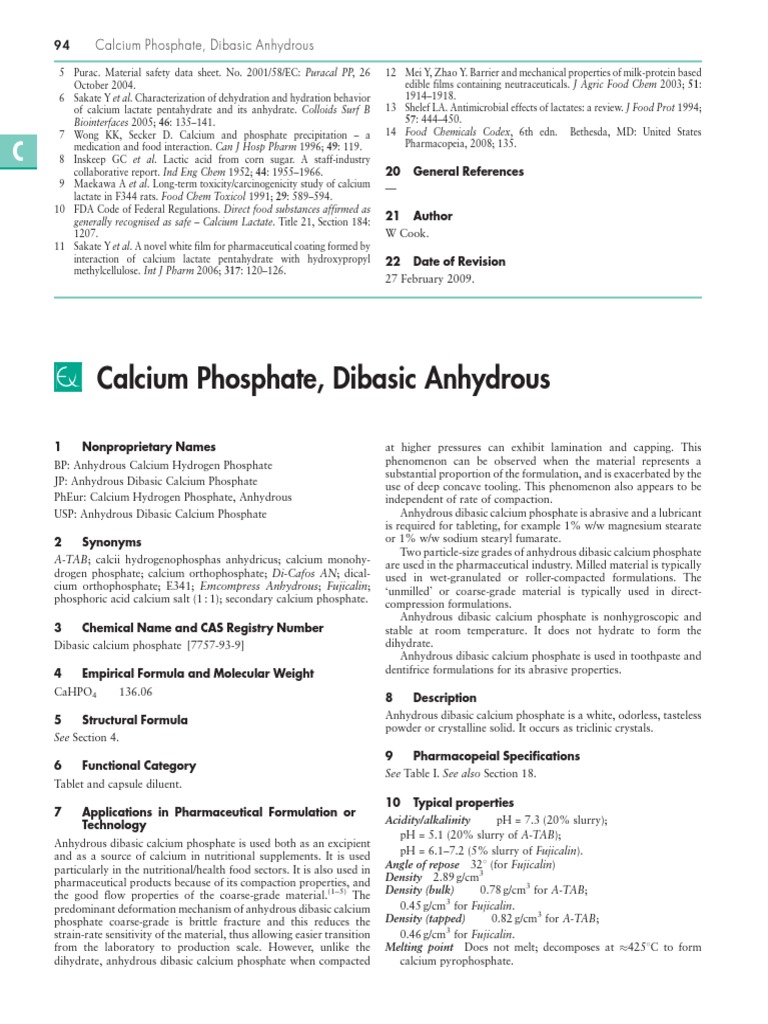 An In-Depth Analysis of Calcium Phosphate, Dibasic Anhydrous: Its ...