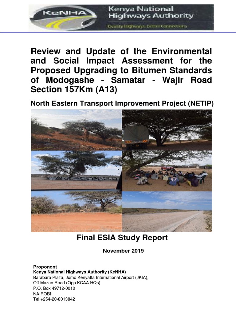 Modogashe - Wajir Road Section ESIA Report PDF | PDF | Environmental ...