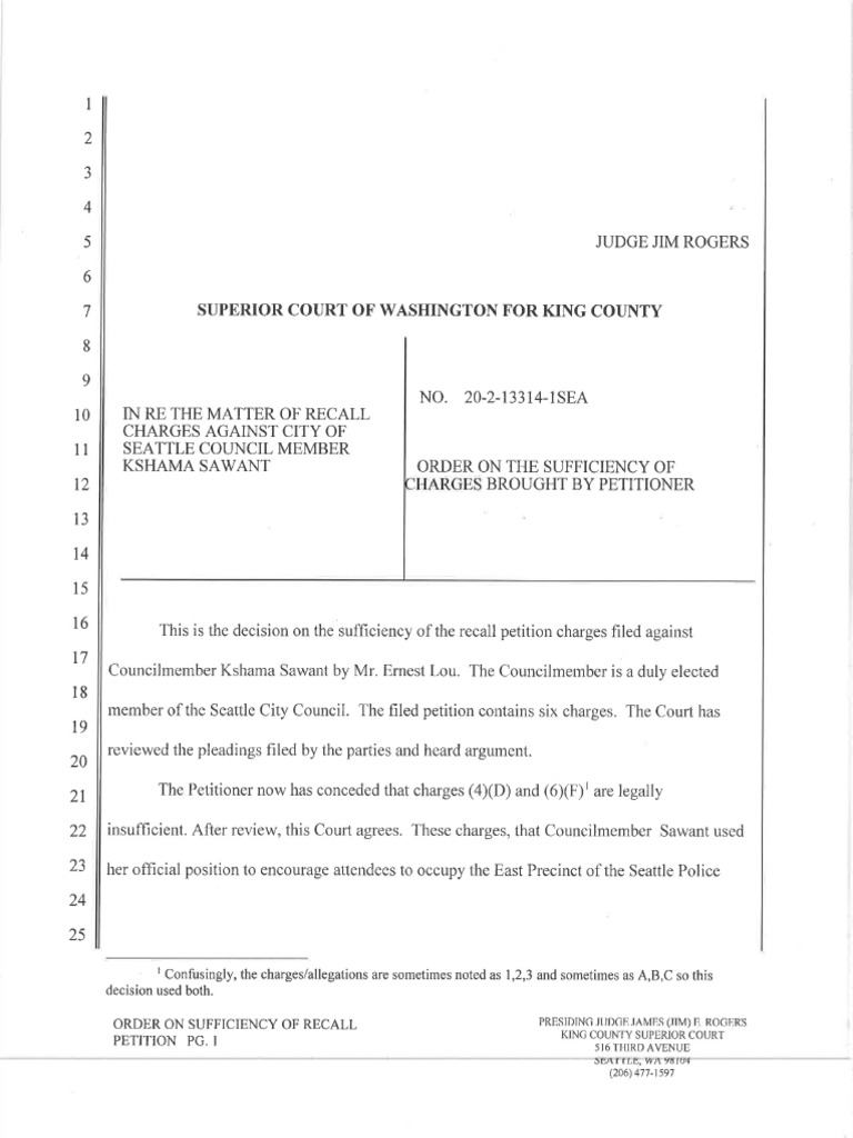 WA Superior Court Ruling On Sawant Effort | PDF